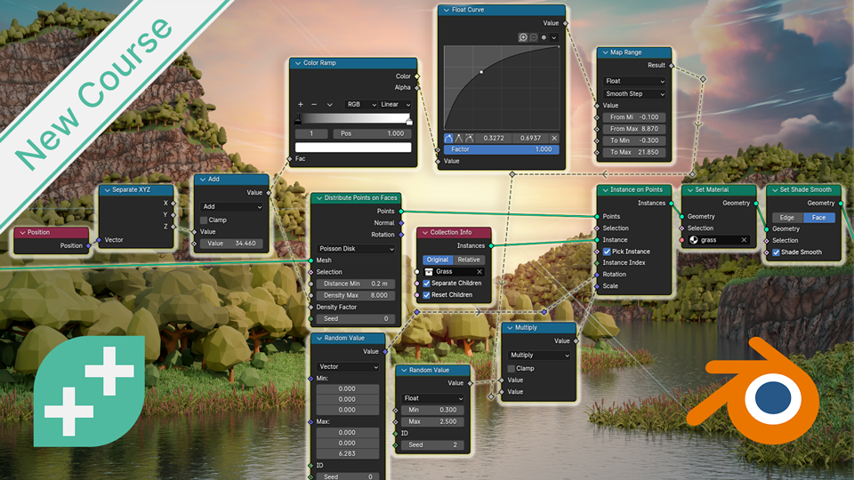 New Course Blender Geometry Nodes Course Game Dev Daily By Gamedevtv